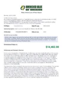 Diminished Value Oregon | DIMINISHED VALUE OF OREGON™